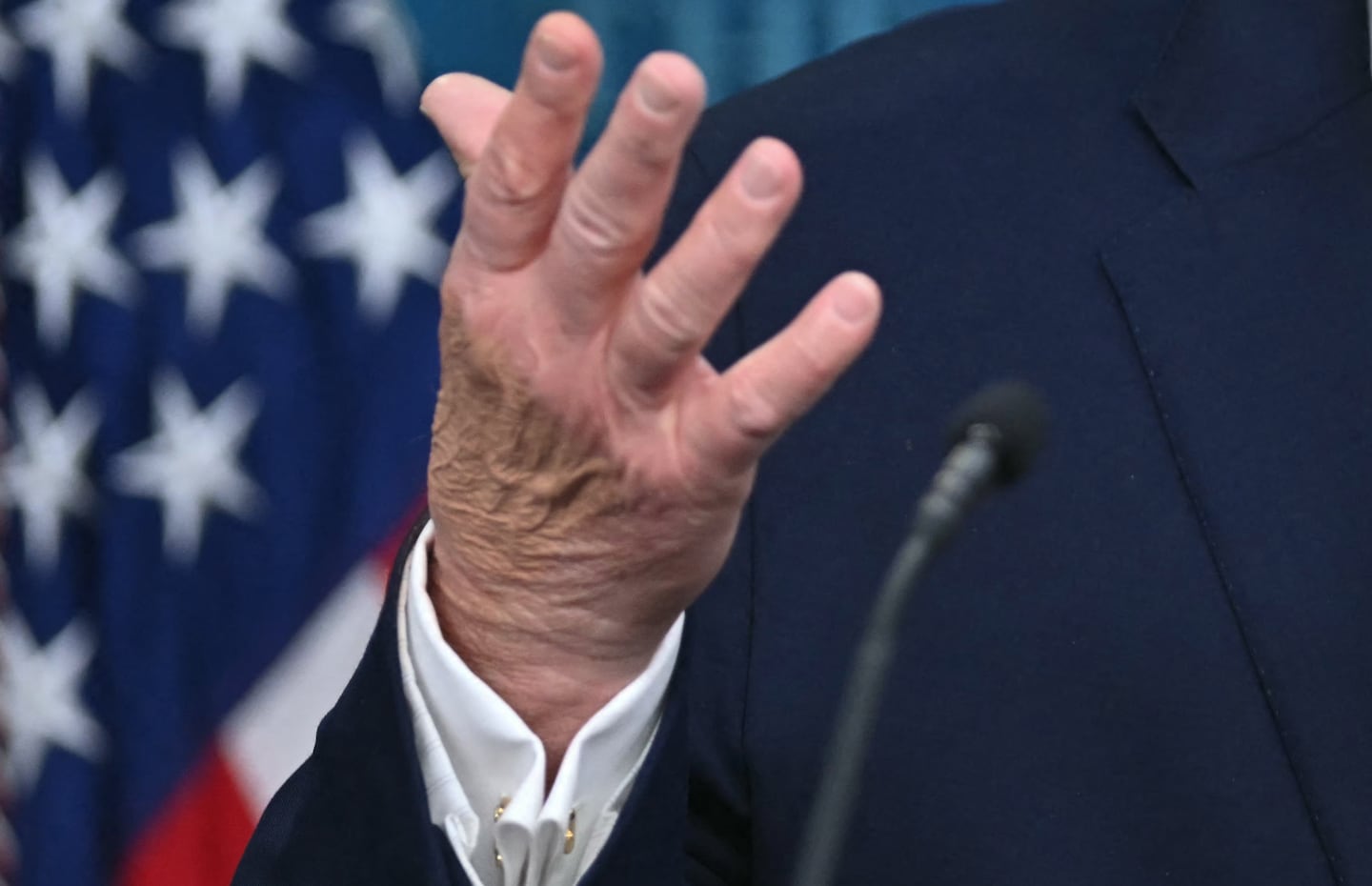 Trump, 79, Lathers on Hand Makeup for Bonkers Press Conference
