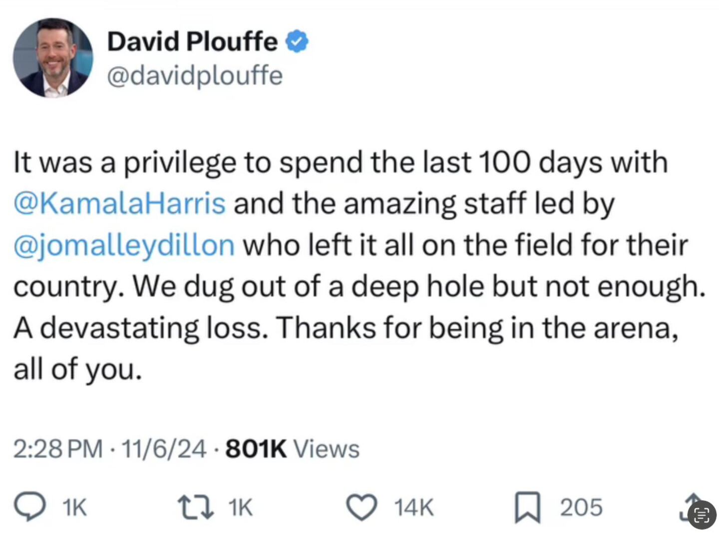 Top Harris Campaign Official David Plouffe Nukes X Account After Biden ...