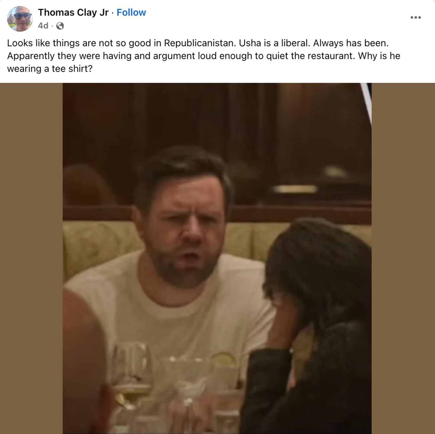 JD Vance Addresses Claims He and Usha Got Into Restaurant Blow-Up