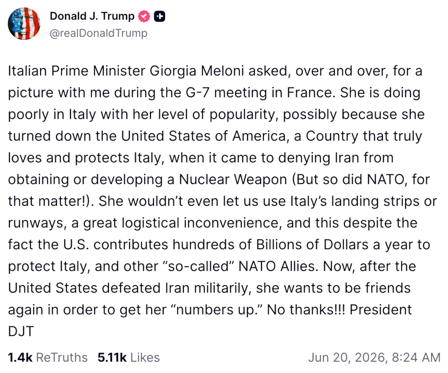 Trump Rages in Mean Girl Feud With ‘Beautiful’ Female Leader