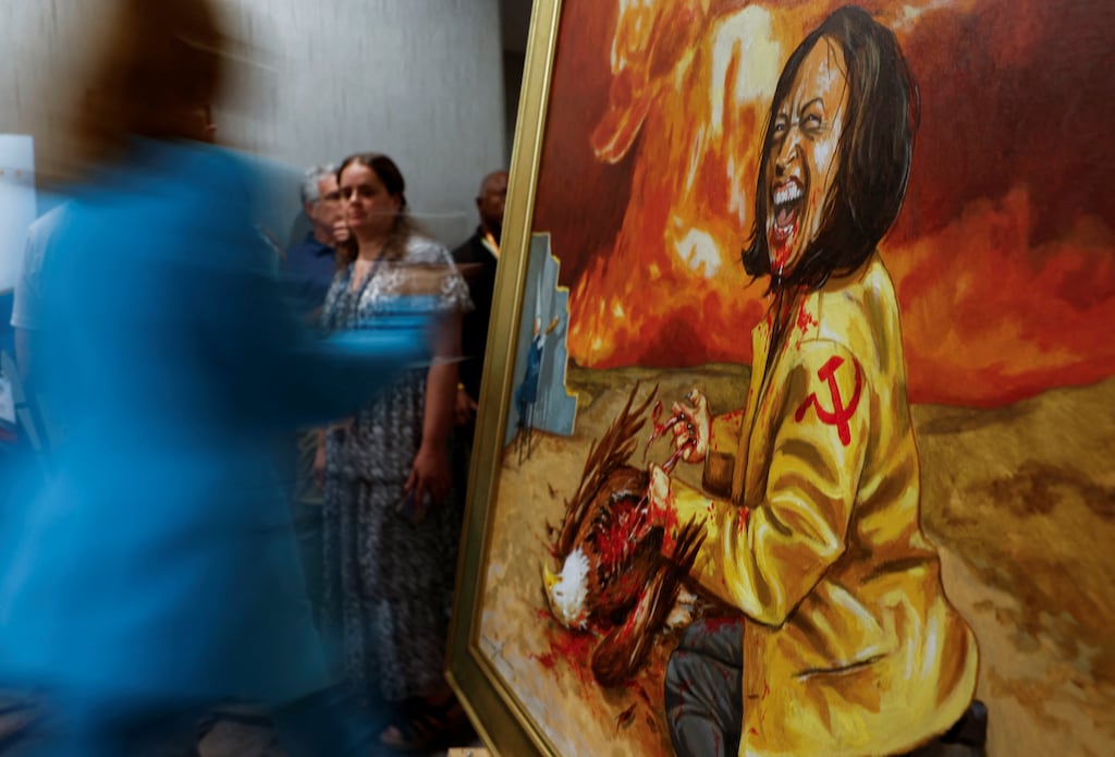 MAGA Artist Scott LoBaido Debuts Deranged Painting of Kamala Harris ...