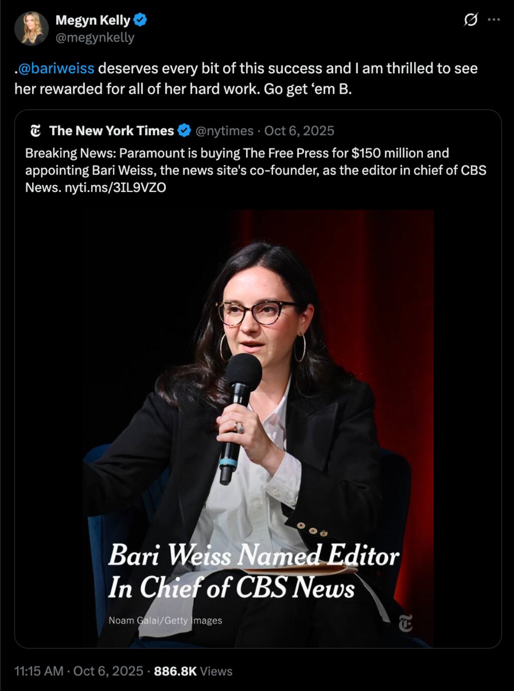 MAGA Star Megyn Kelly Shreds ‘Loathed’ CBS Boss Bari Weiss After ‘60 ...