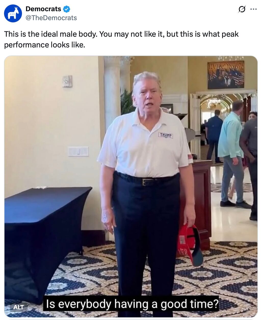 Democrats Troll Donald Trump’s ‘Peak Body’ With Unflattering Photo