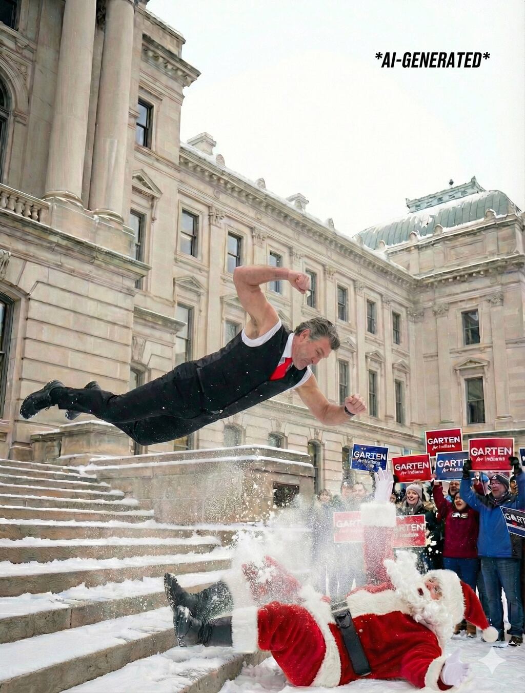 MAGA Indiana State Senator Chris Garten Ripped for Clobbering AI Santa ...