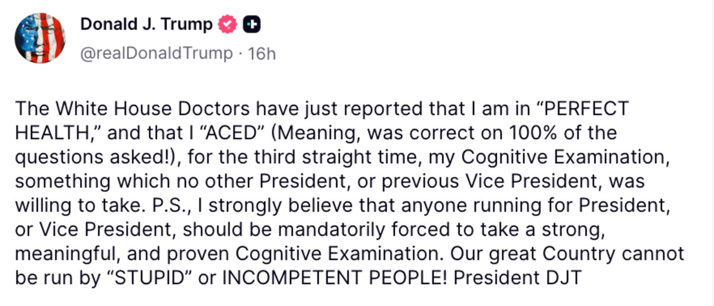 Why Ailing Trump Is Paranoid About Mental Decline