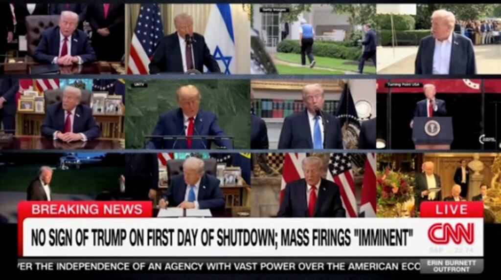 Trump Dragged for Absence on First Day of Shutdown