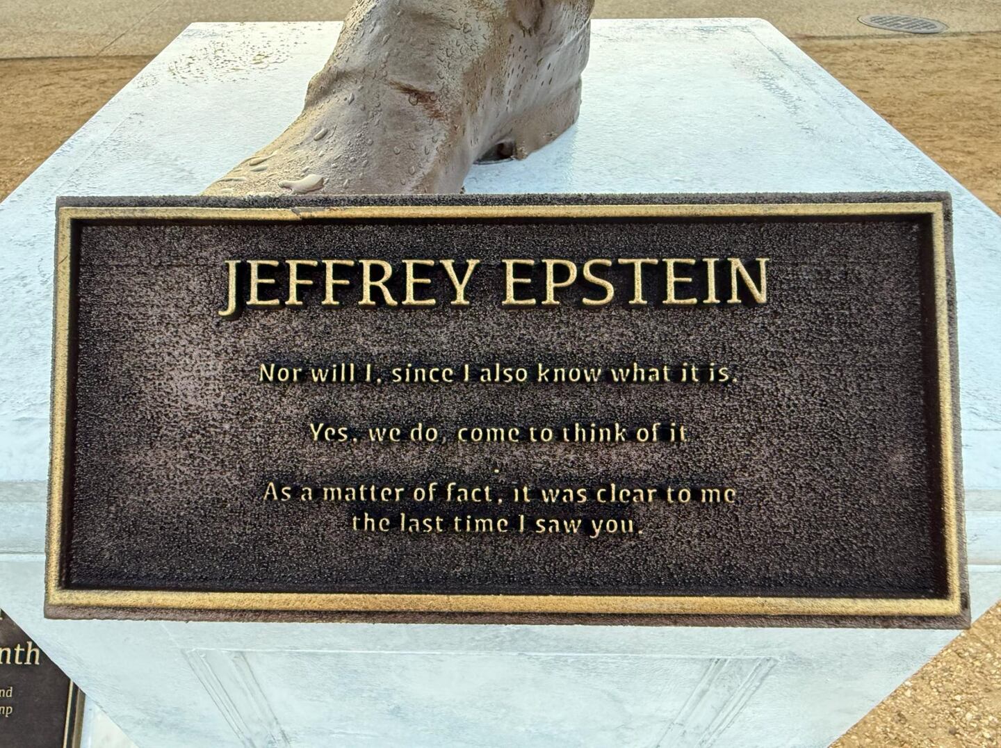 Trump’s Goons Topple 12-Foot Statue of Him and Epstein