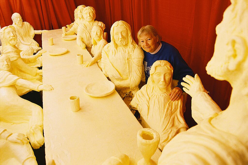Norma Lyon’s Butter Sculptures of Cows, John Wayne, Last Supper