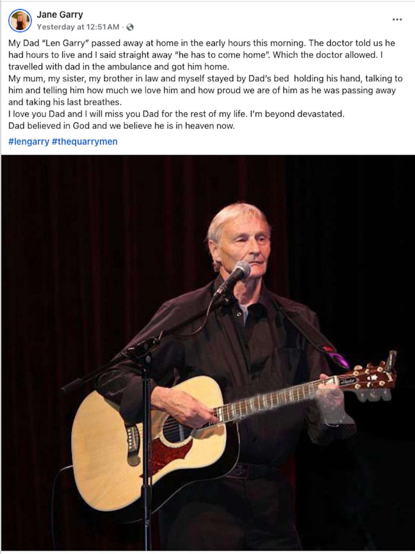 Lennon and McCartney’s Former Bandmate Len Garry Dies at Home at 84