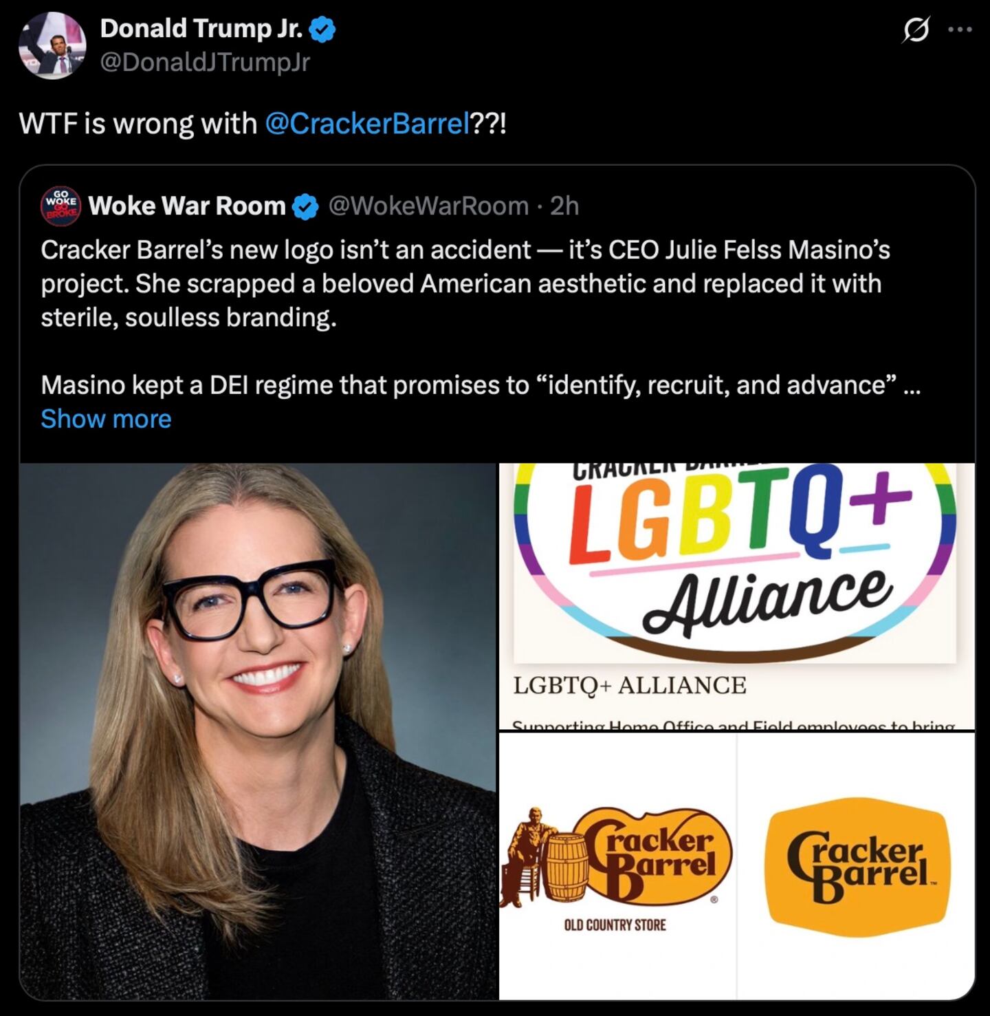 MAGA Loses It Over New Cracker Barrel Logo