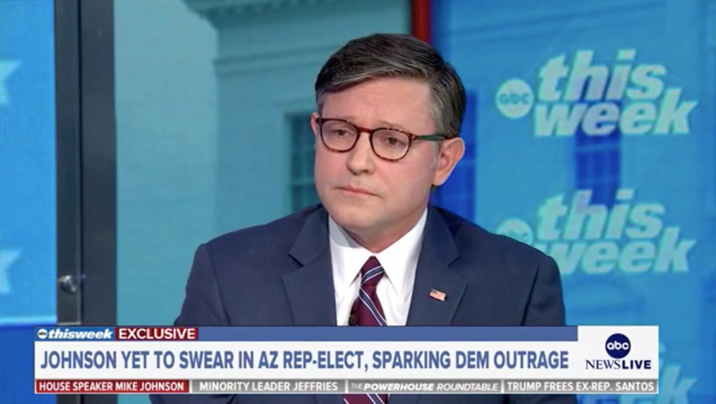 Cornered Mike Johnson Scrambles as ABC Host Grills Him Over Epstein ...