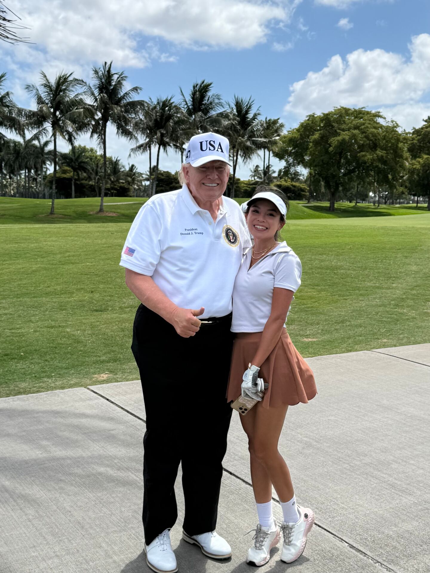 Married Golfer Reveals Thirsty Remark From Band-Aid-Covered Trump, 79