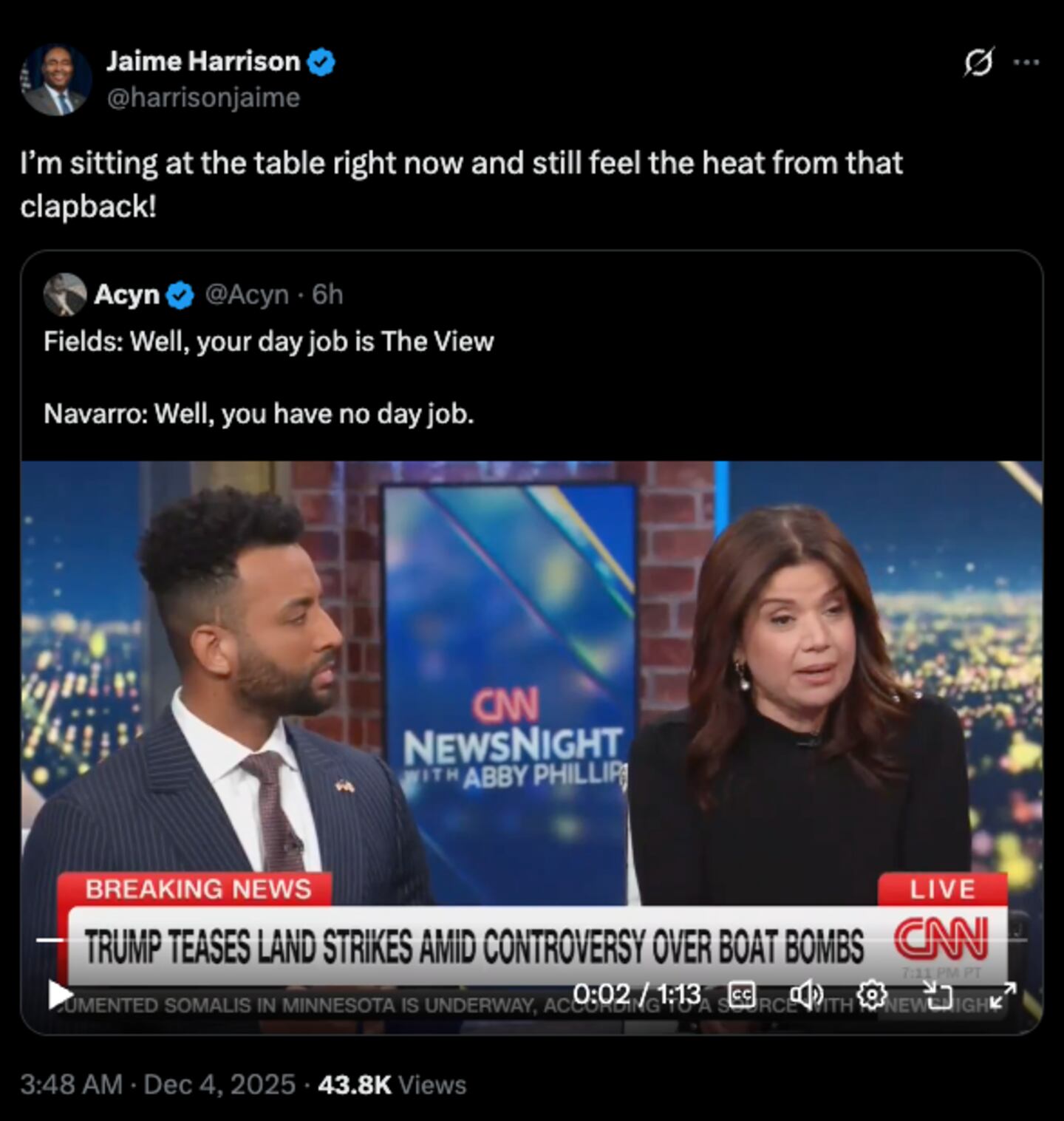 CNN Segment Derails in Fiery Clash Between With ‘The View’ Host Ana ...